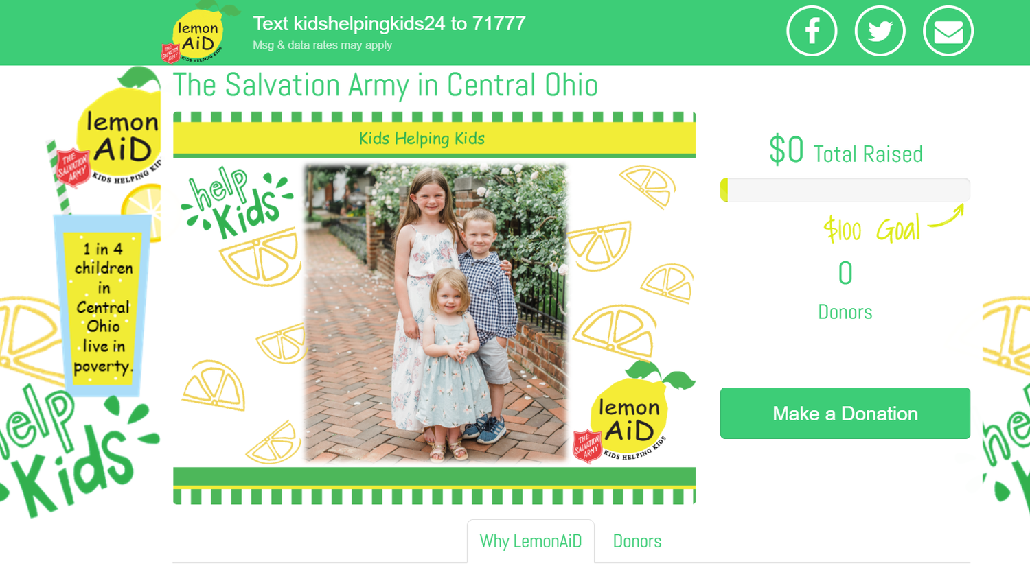 Kids Helping Kids! Our Virtual LemonAiD Stand with The Salvation Army ...