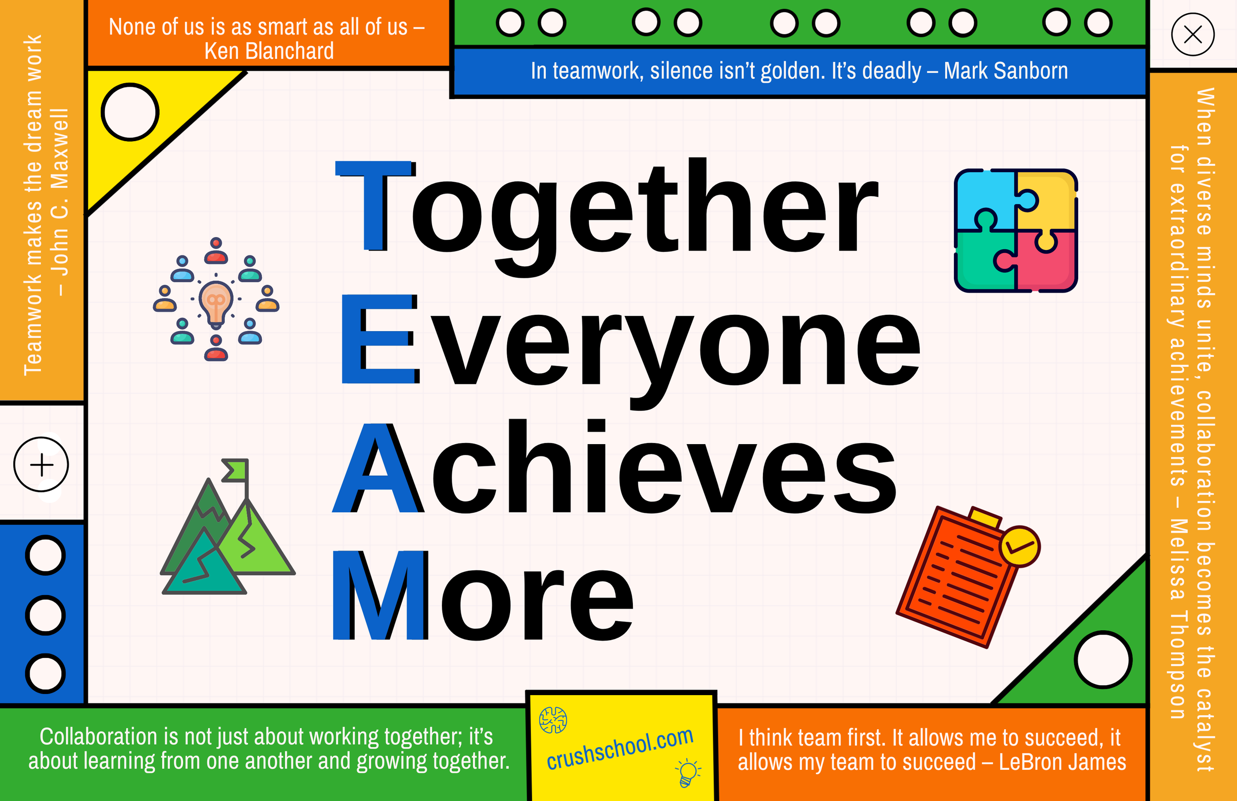 CRUSH SCHOOL - Teamwork / Collaboration Classroom Poster (Printable png)