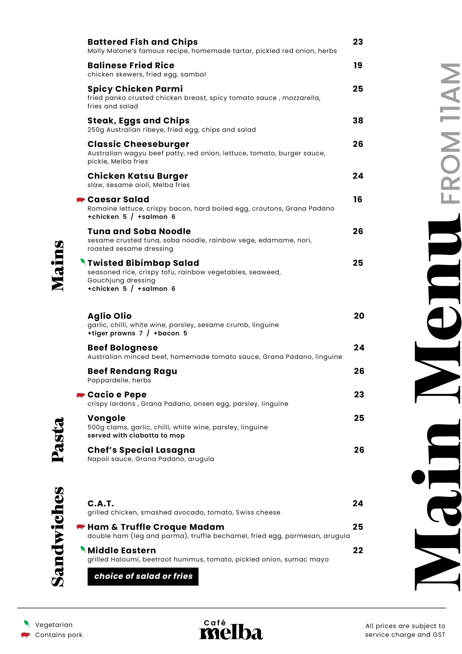 Cafe Melba | Mediapolis Menu — Cafe Melba : Singapore's favourite Pet ...