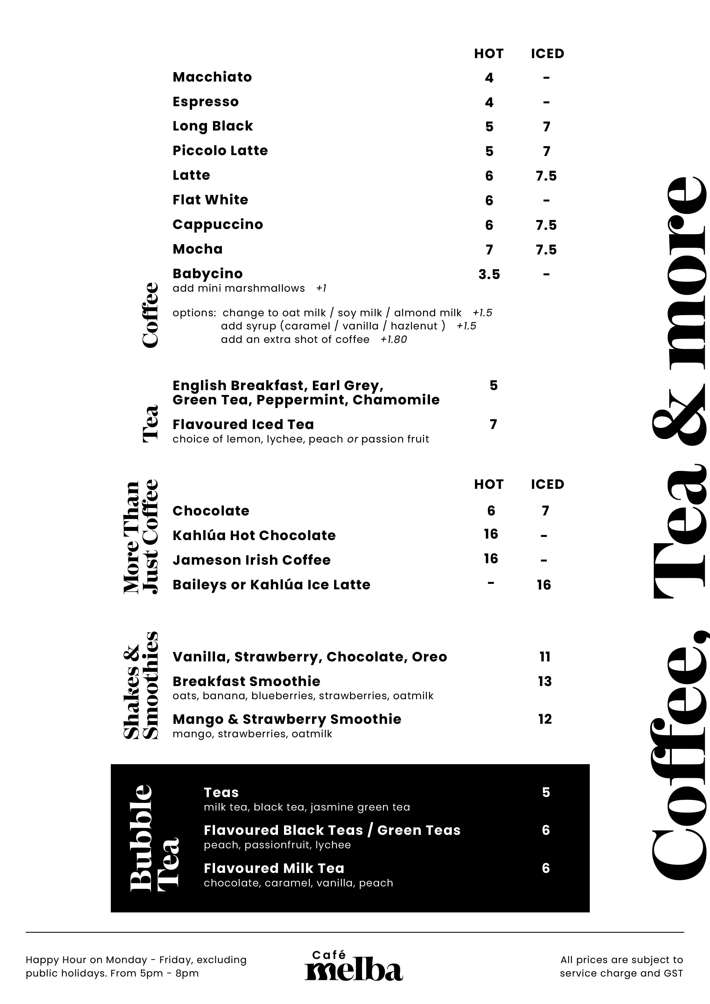 Cafe Melba | Mediapolis Menu — Cafe Melba : Singapore's favourite Pet ...