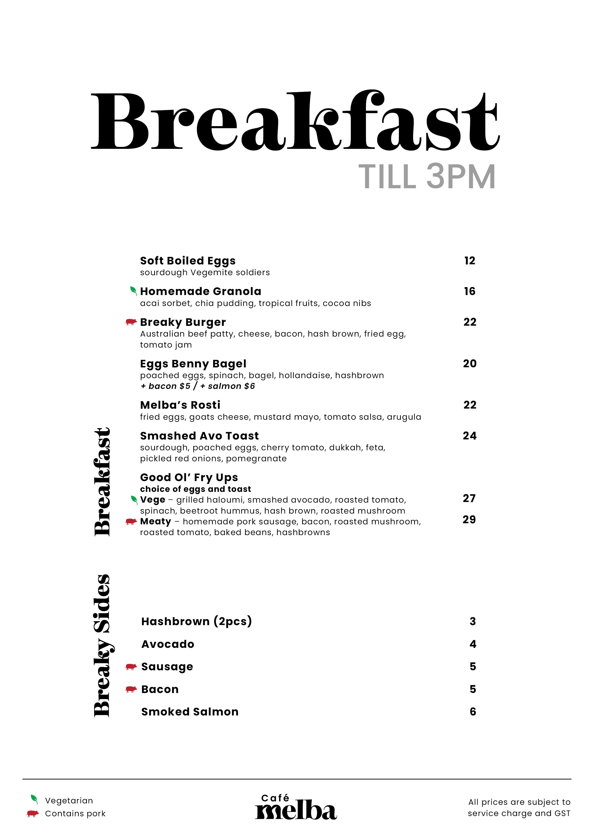 Cafe Melba | Mediapolis Menu — Cafe Melba : Singapore's favourite Pet ...