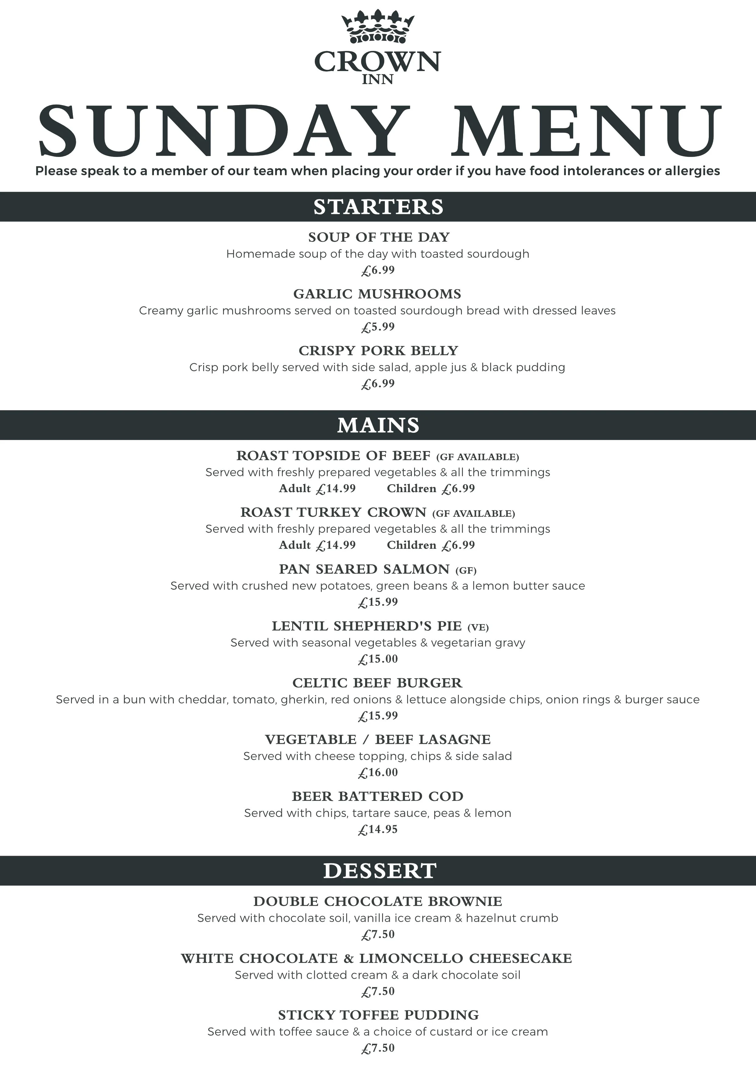 EAT AT THE CROWN INN — Croeso Grwp