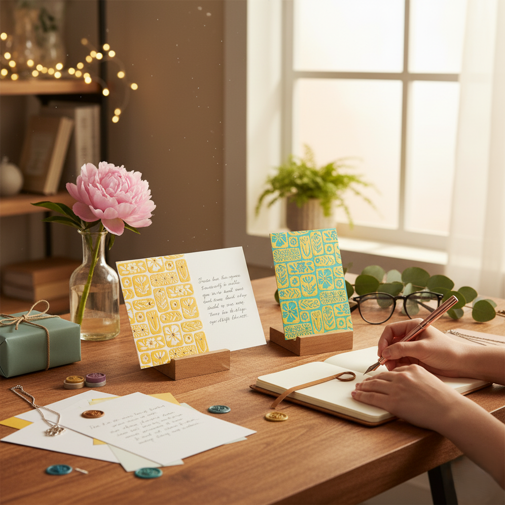 Handmade Paper Greeting Card – Crafted with Care, Sent with Love