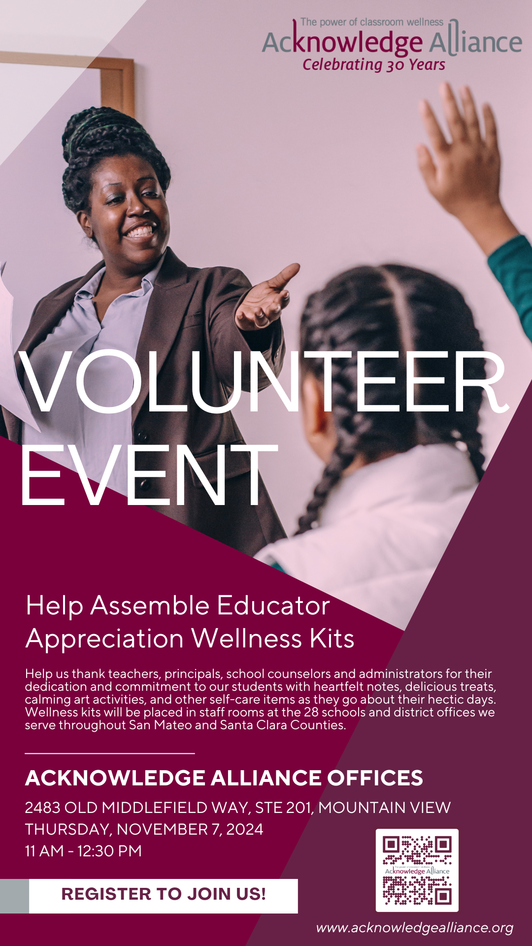 Educator Appreciation Volunteer Event — Acknowledge Alliance