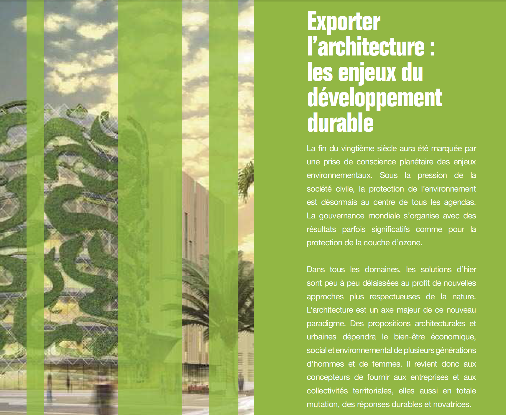 Construire pour un développement durable — AFEX