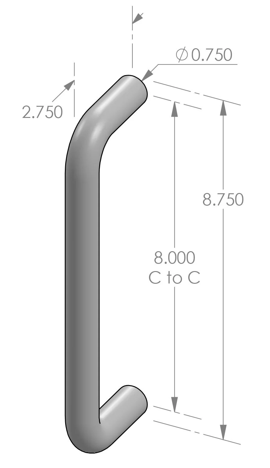 DH-8 D Grip Handle | Sun Valley Bronze Hardware