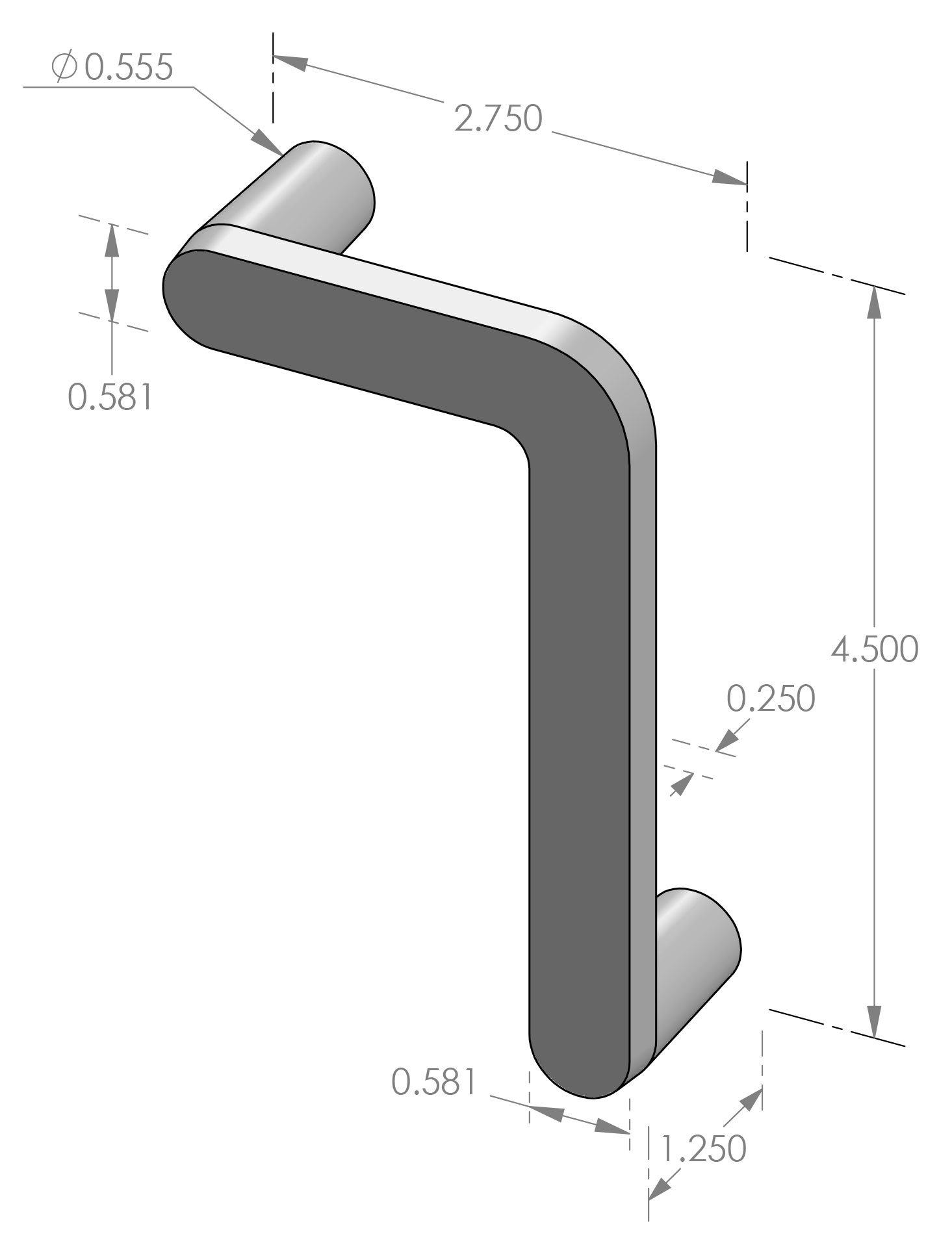 CK-998LH L-Shaped Cabinet Pull | Sun Valley Bronze Hardware