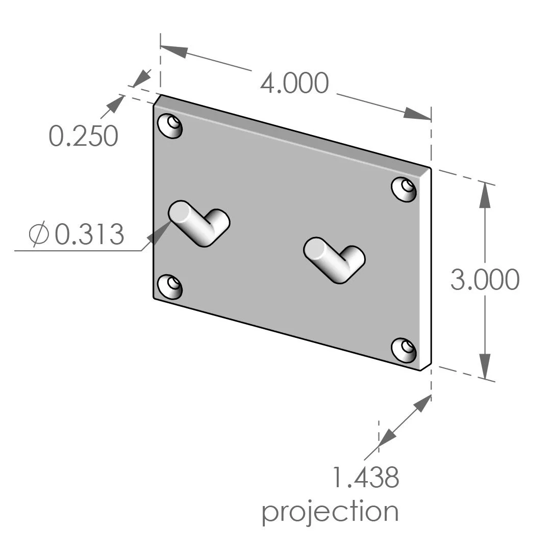 BDL-923 Double Prong Hook | Sun Valley Bronze Hardware