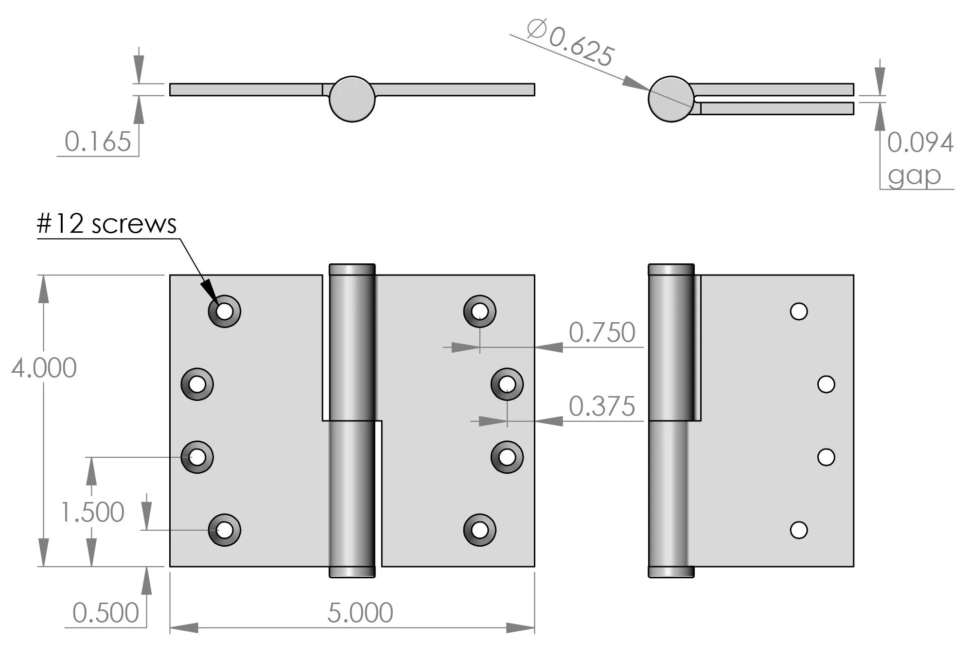 BH-4050 Wide Throw Door Hinge | Sun Valley Bronze Hardware