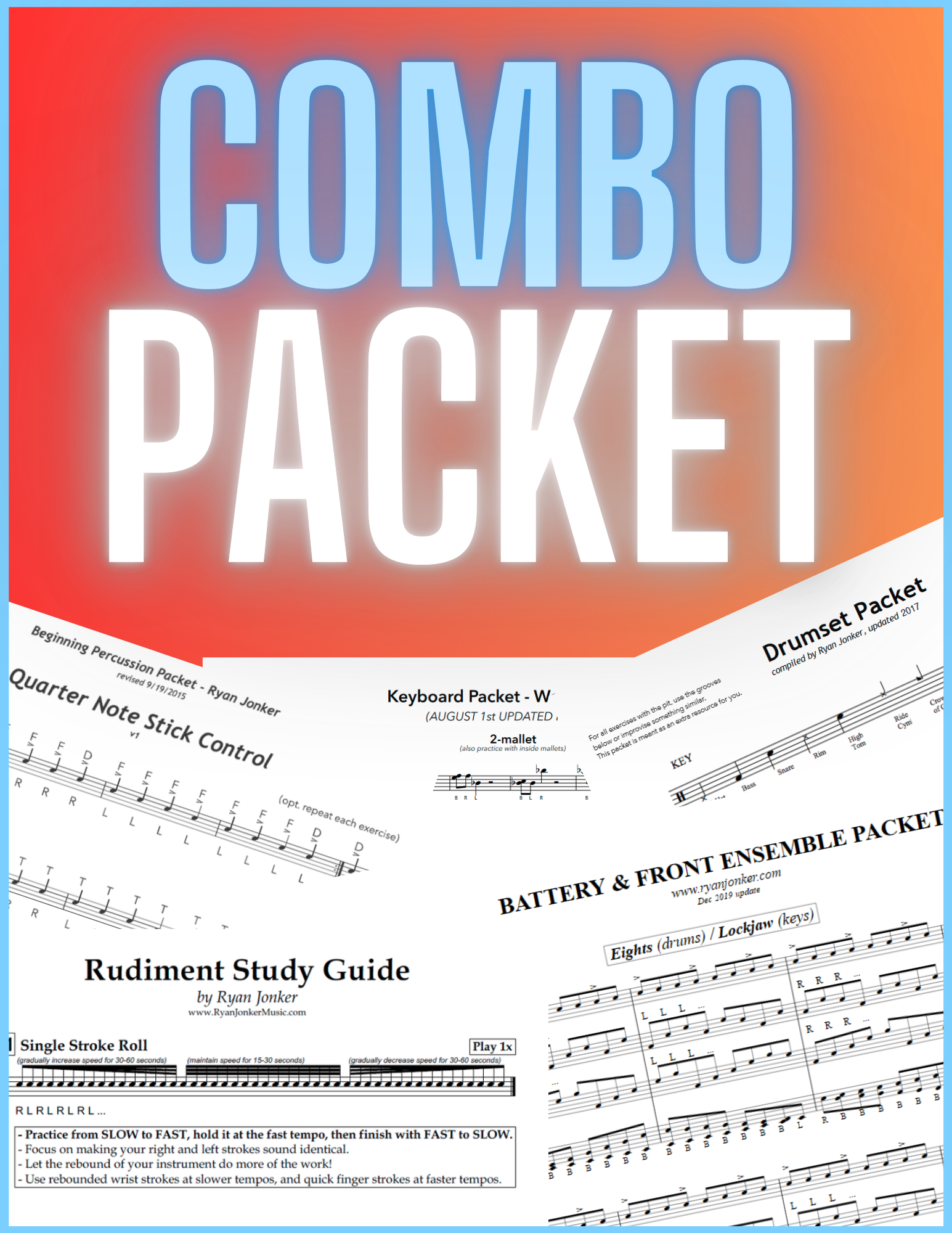 Combo Packet - Five Percussion Exercise Packets in One! — Ryan Jonker