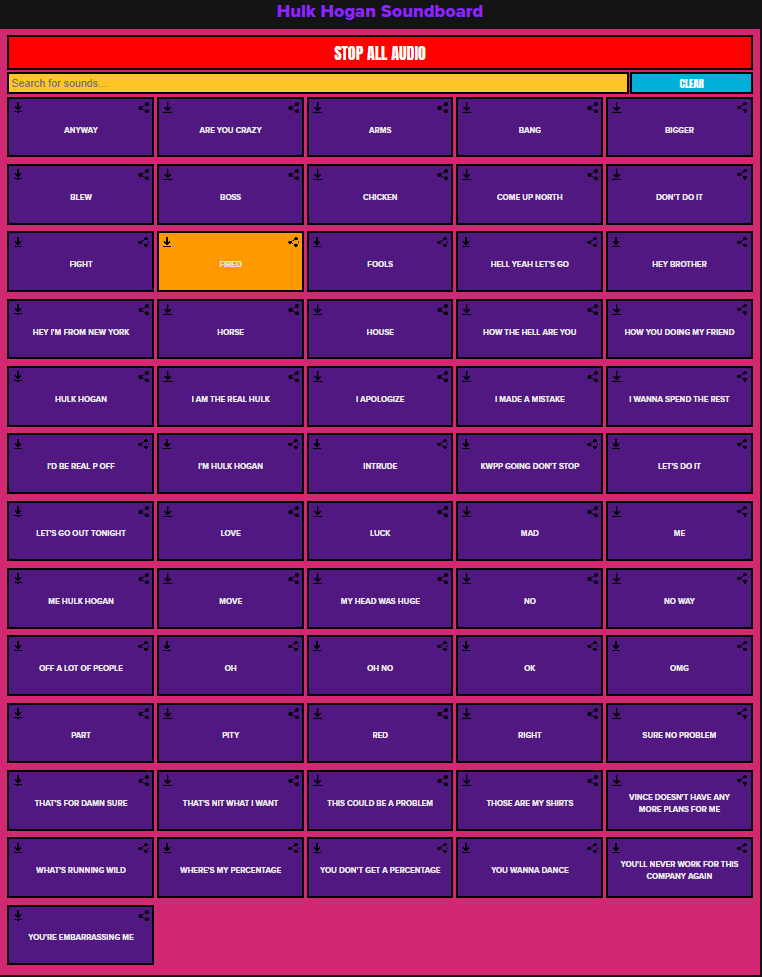 Hulk Hogan added — Find your perfect soundboard - Memes, cartoons and ...