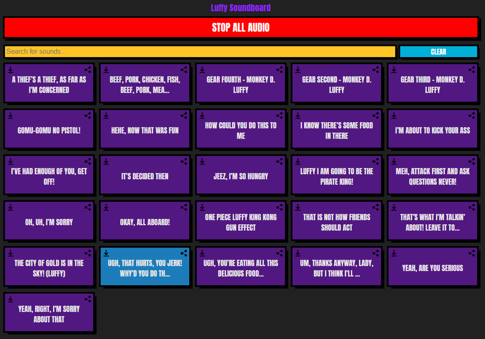 Luffy added — Find your perfect soundboard - Memes, cartoons and ...