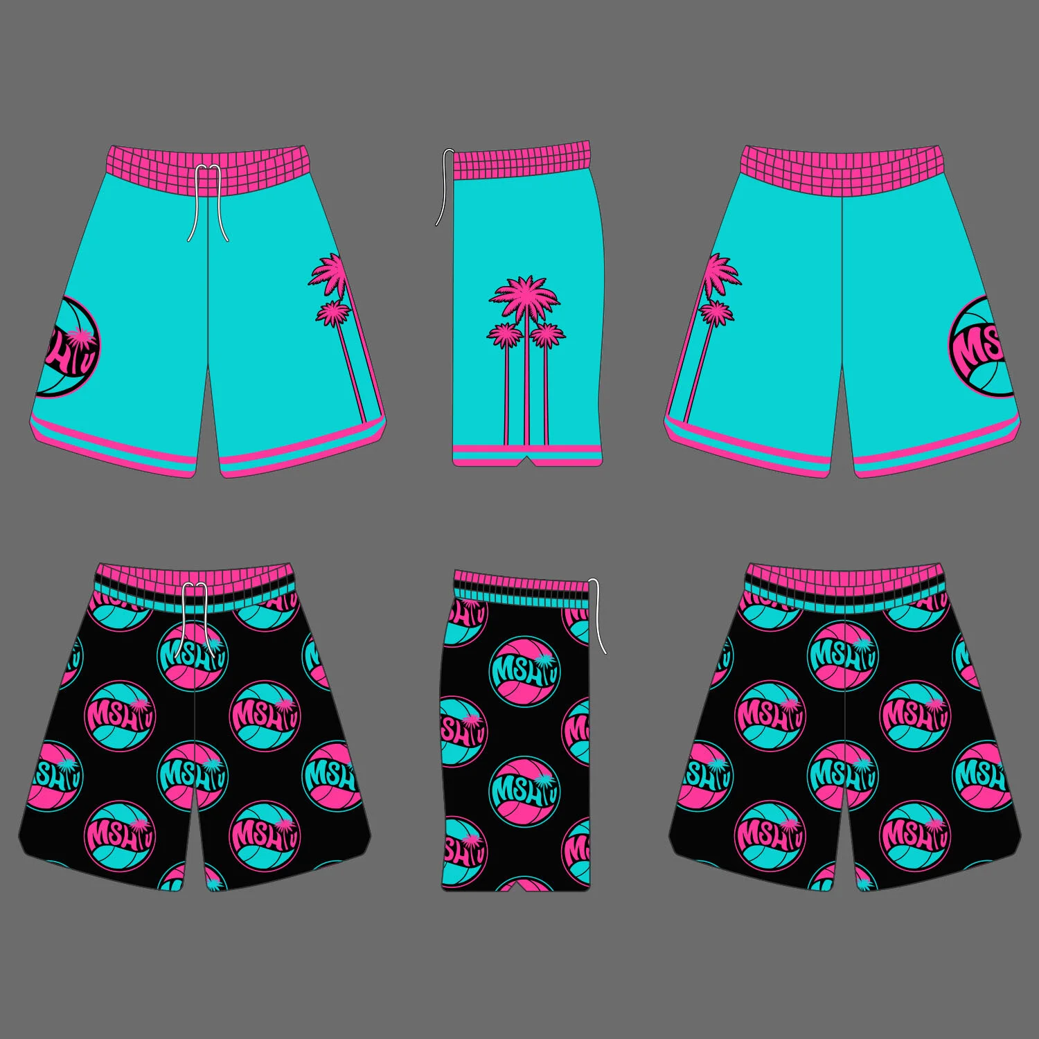 MSHTV Logo Shorts Multi Color with Zippered Pockets — MSHTV Clothing