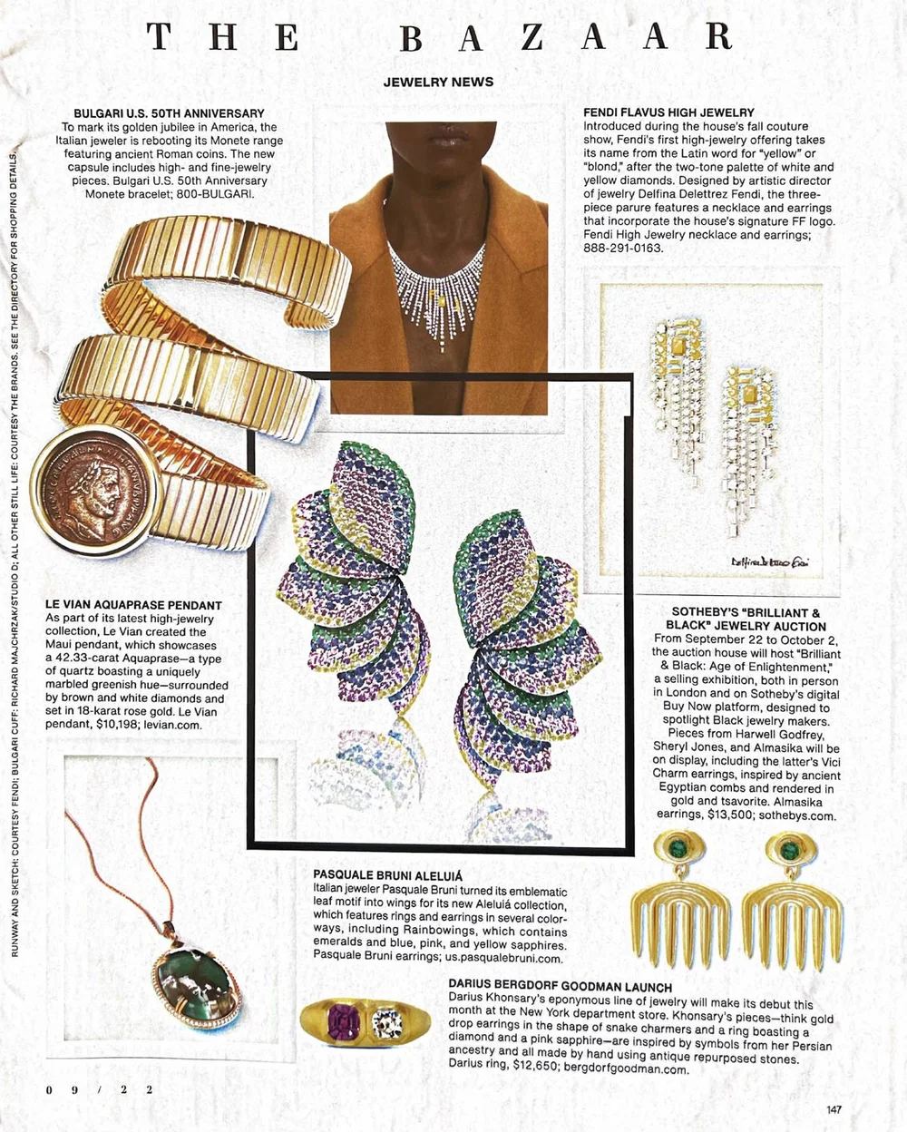 Sheryl Jones Jewels in September 2022 Harpers Bazaar Jewelry News ...