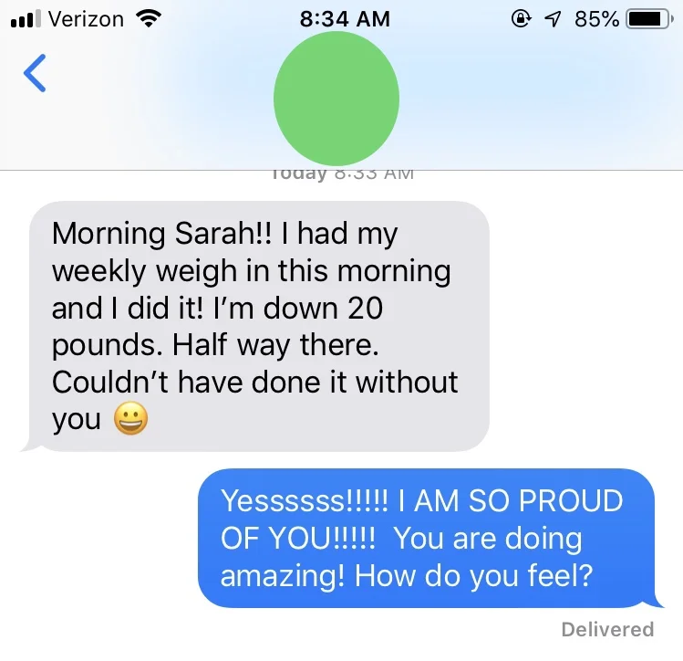 Testimonials — Strong with Sarah - Online Weight Loss Coach