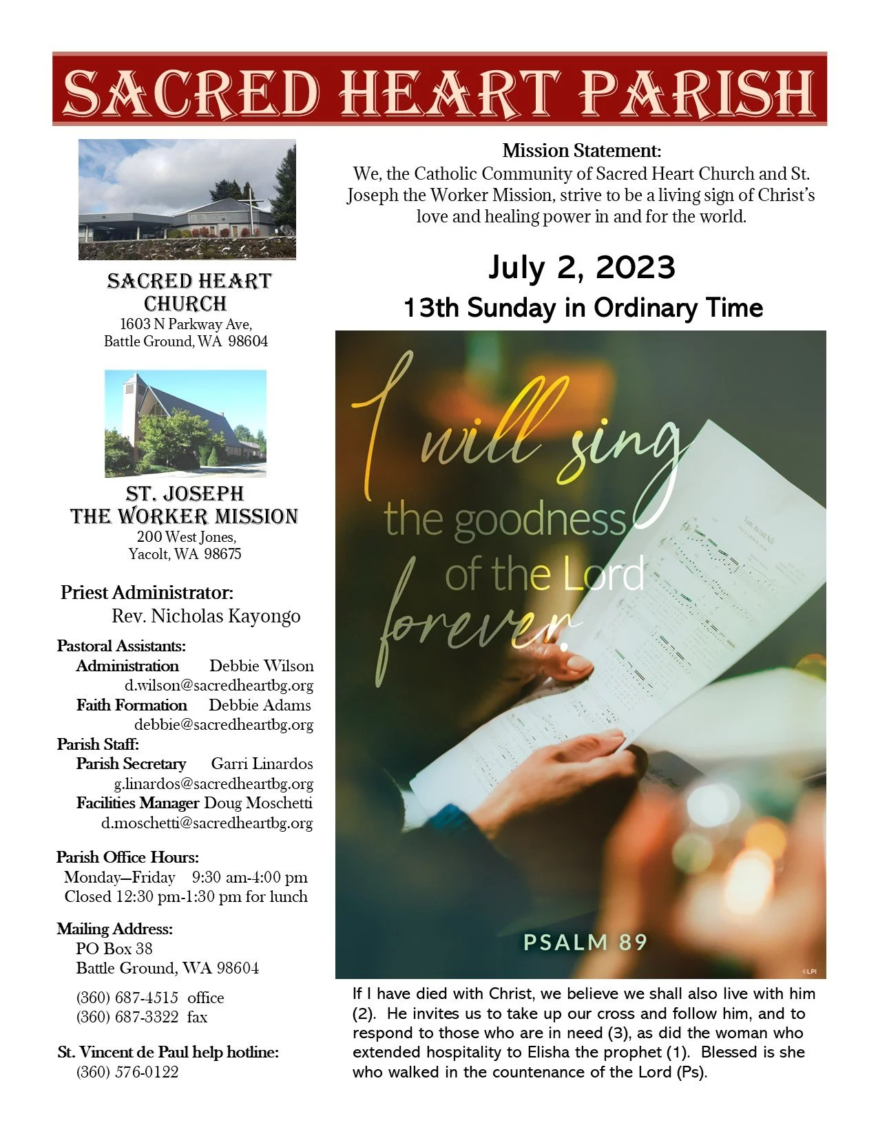 Bulletin — Sacred Heart Parish