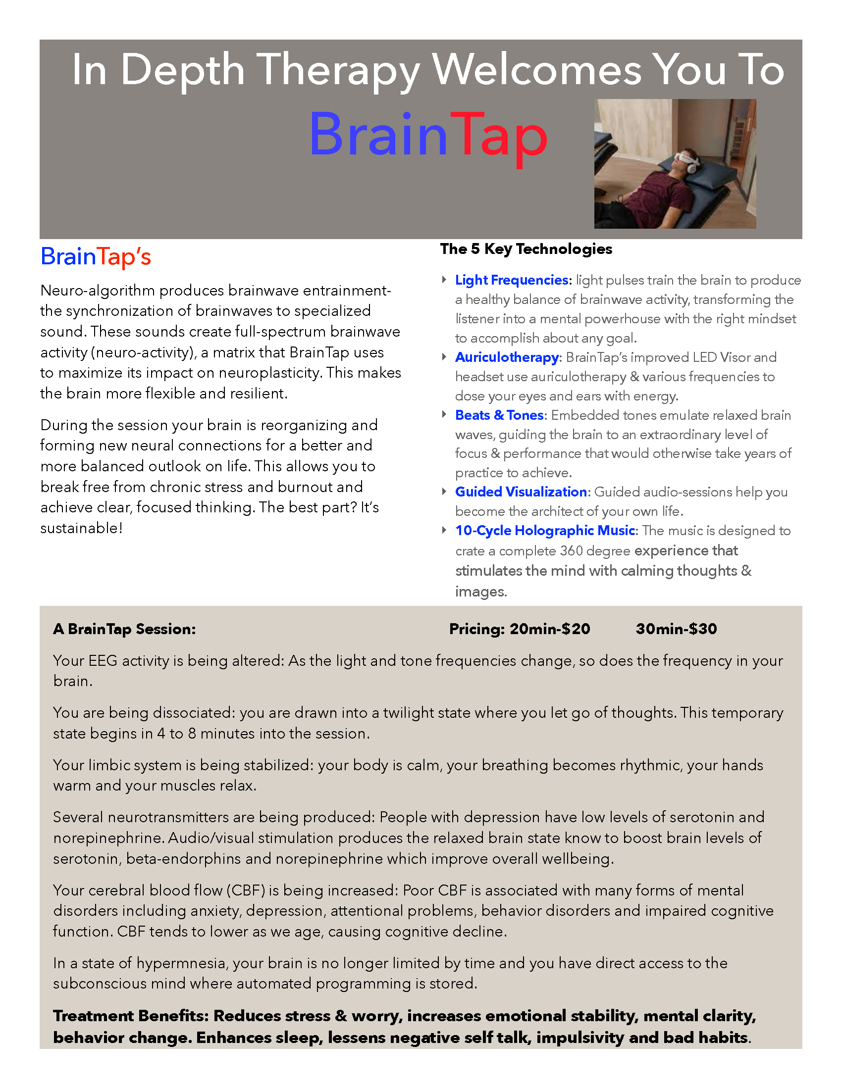 "Relax the mind, and the body will follow." — In-Depth Therapy