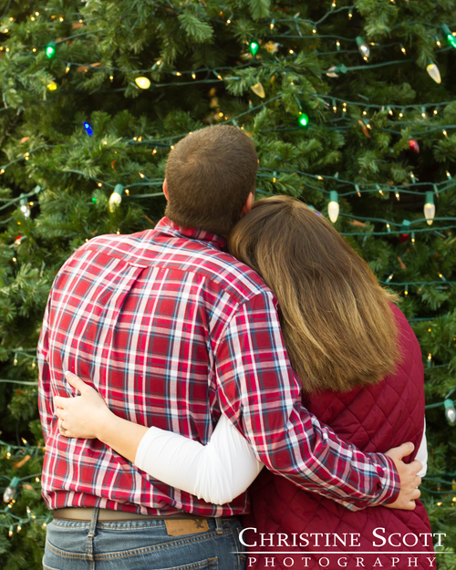 Downtown Greenville Christmas Engagement Session: Noel and Graham
