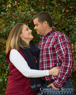 Downtown Greenville Christmas Engagement Session: Noel and Graham