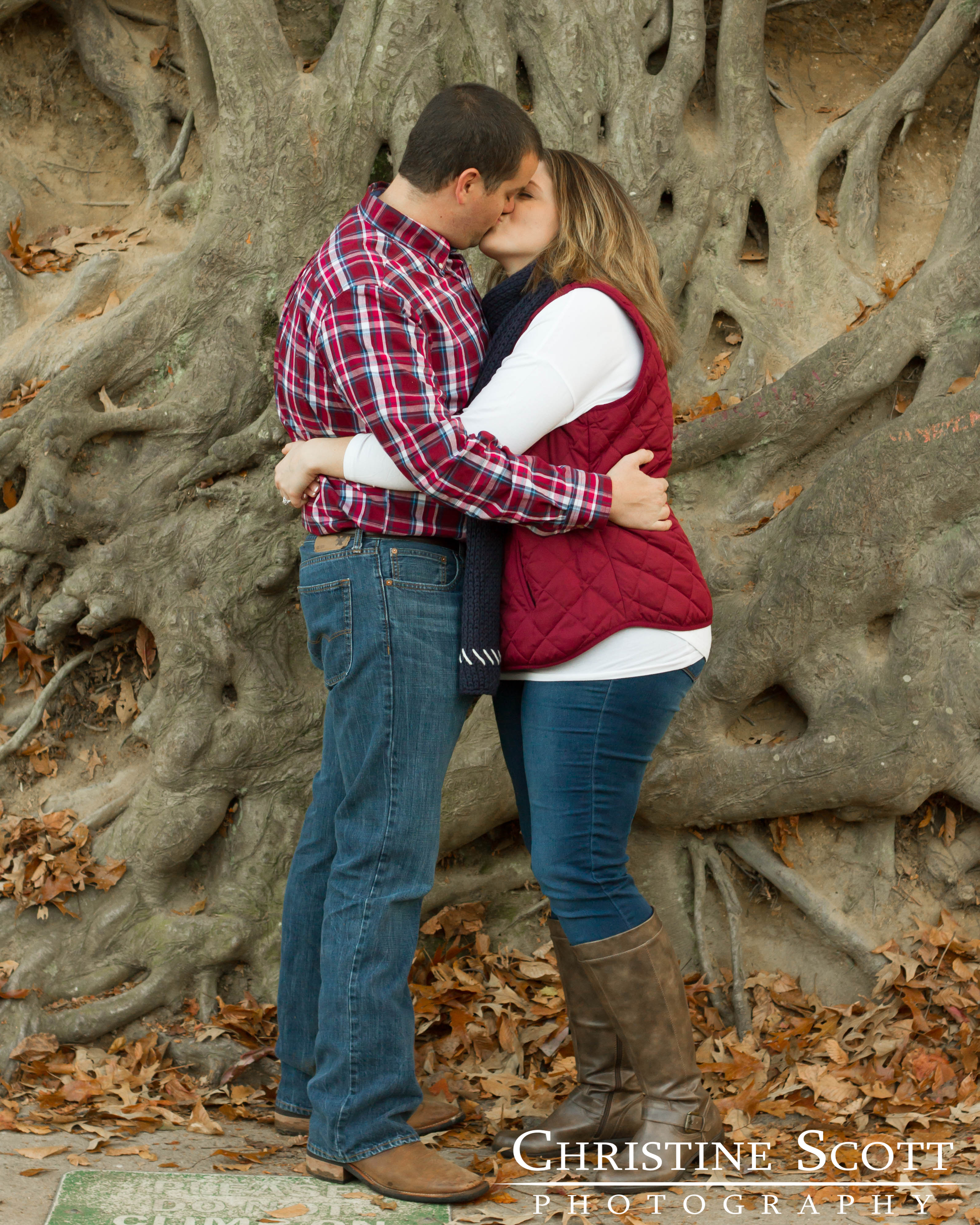 Downtown Greenville Christmas Engagement Session: Noel and Graham
