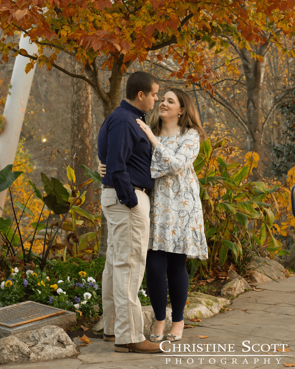 Downtown Greenville Christmas Engagement Session: Noel and Graham