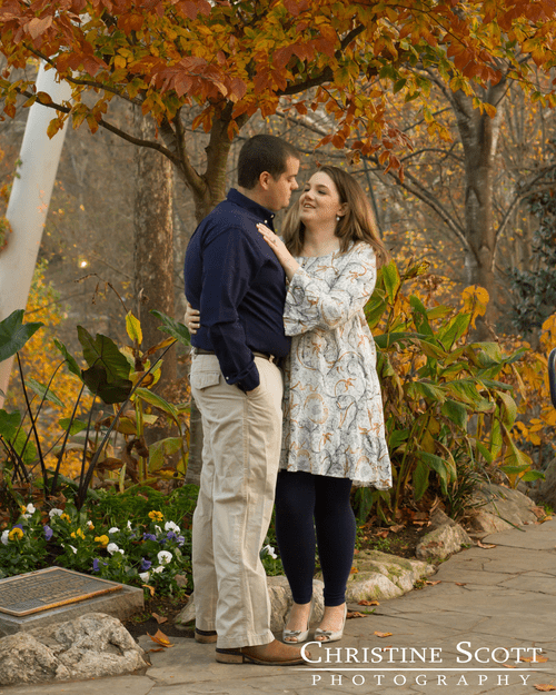 Downtown Greenville Christmas Engagement Session: Noel and Graham