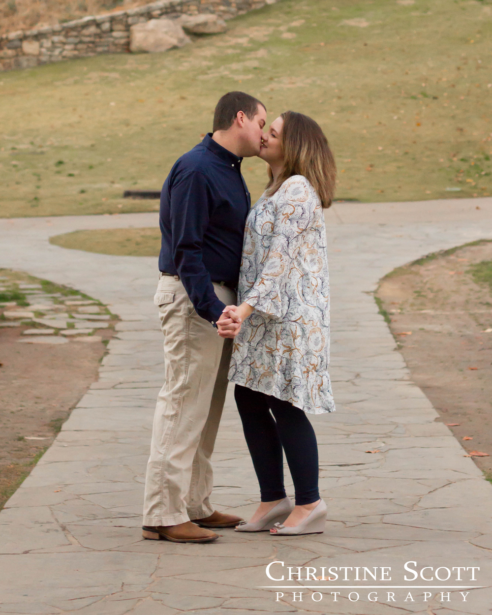 Downtown Greenville Christmas Engagement Session: Noel and Graham