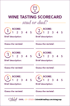 Wine Scoring Cards Printable