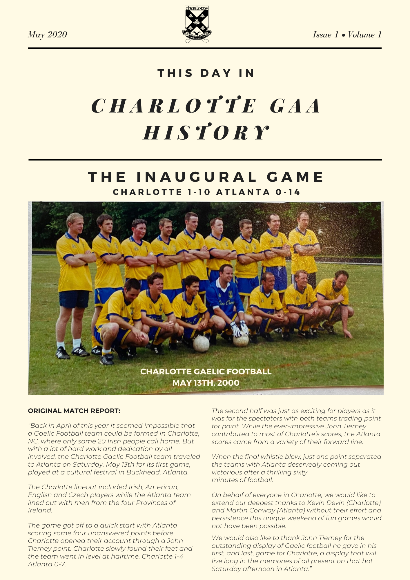 CHARLOTTE GAA HISTORY — Charlotte James Connolly's Gaelic Athletic ...