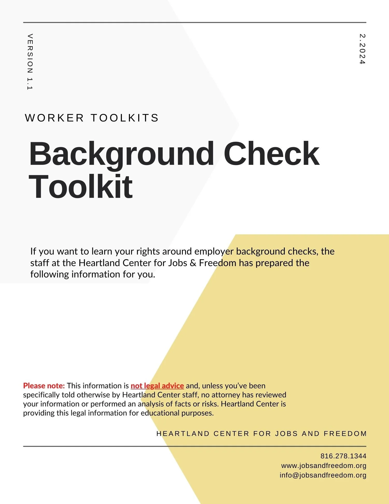 Toolkits for Workers — Heartland Center for Jobs and Freedom