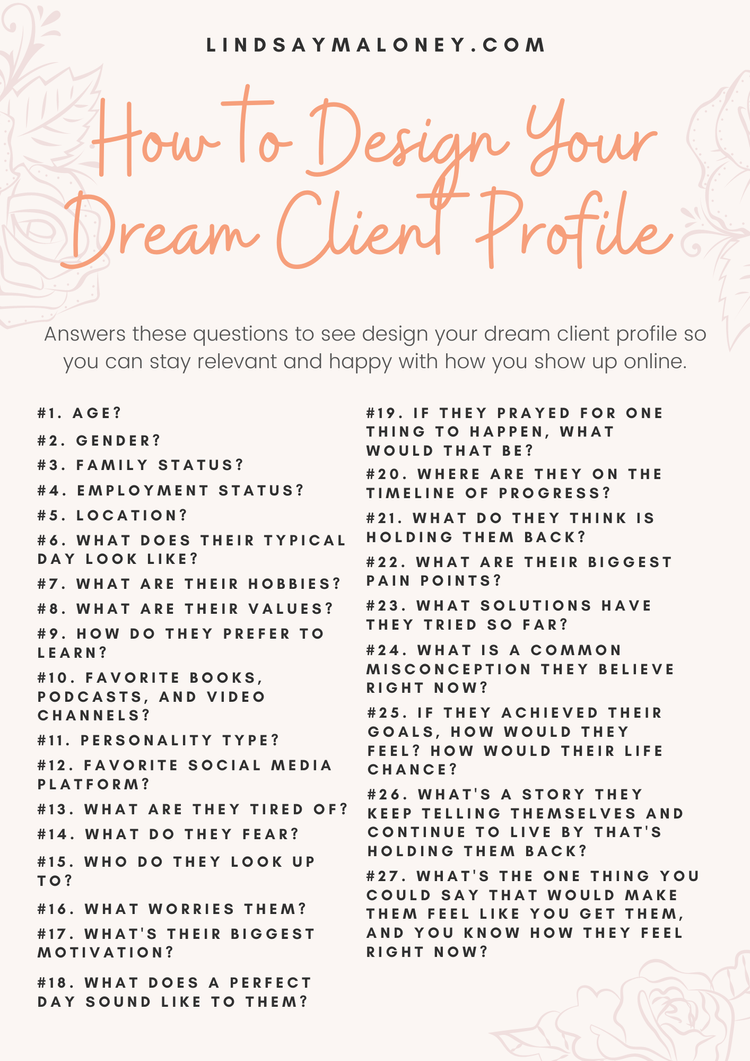 How to Design Your Dream Client Profile — lindsay maloney