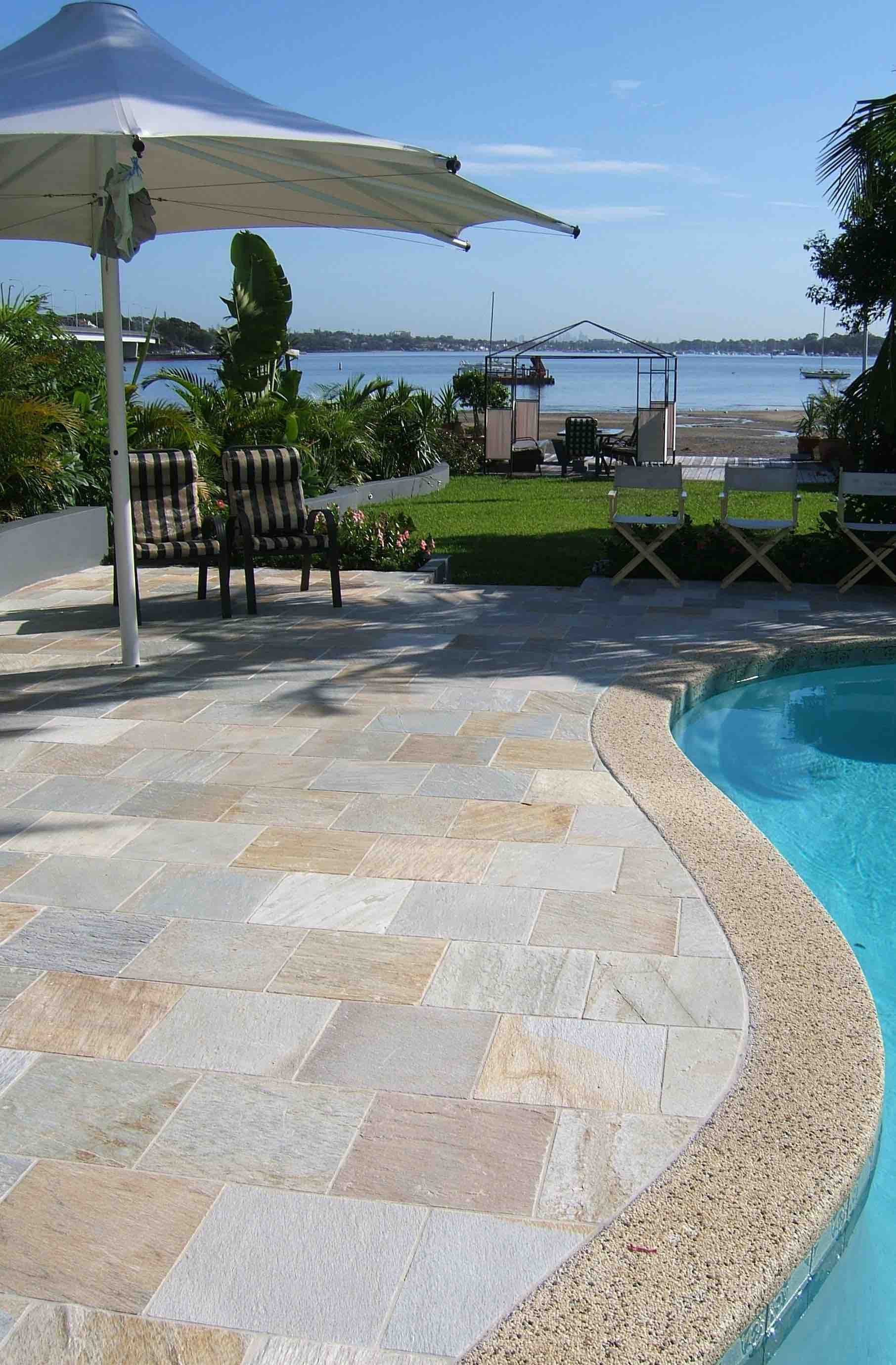 Natural Stone Swimming Pool Paving Gallery — Bellstone