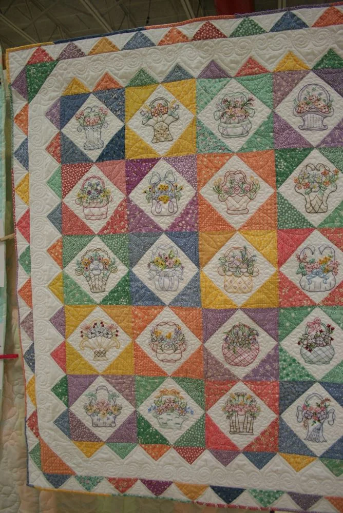 Embroidered Quilts Patterns All 6 Sets Quilt Blocks Cross Stitch