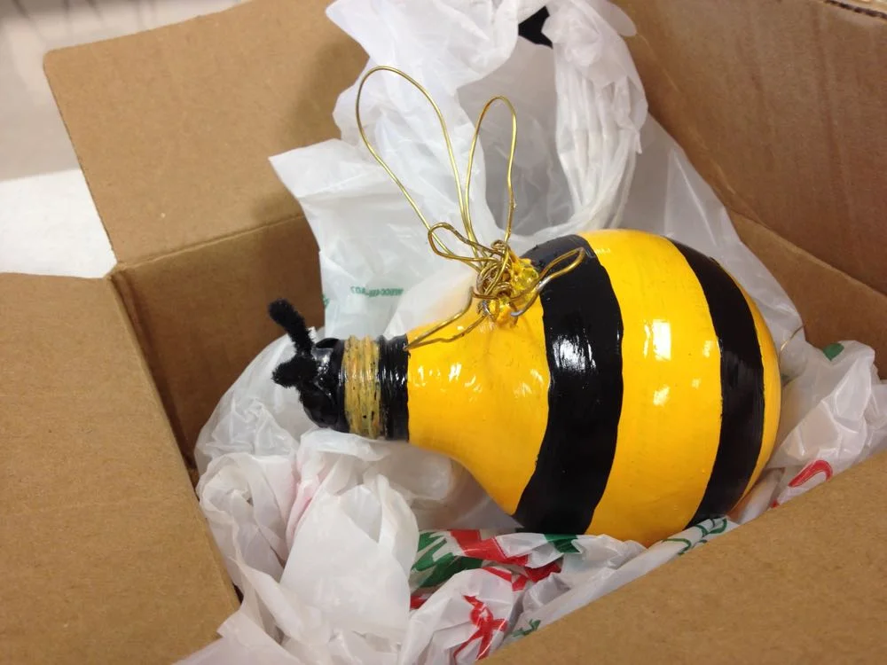 Handmade Lightbulb Bee Ornament — Home Sweet Bees