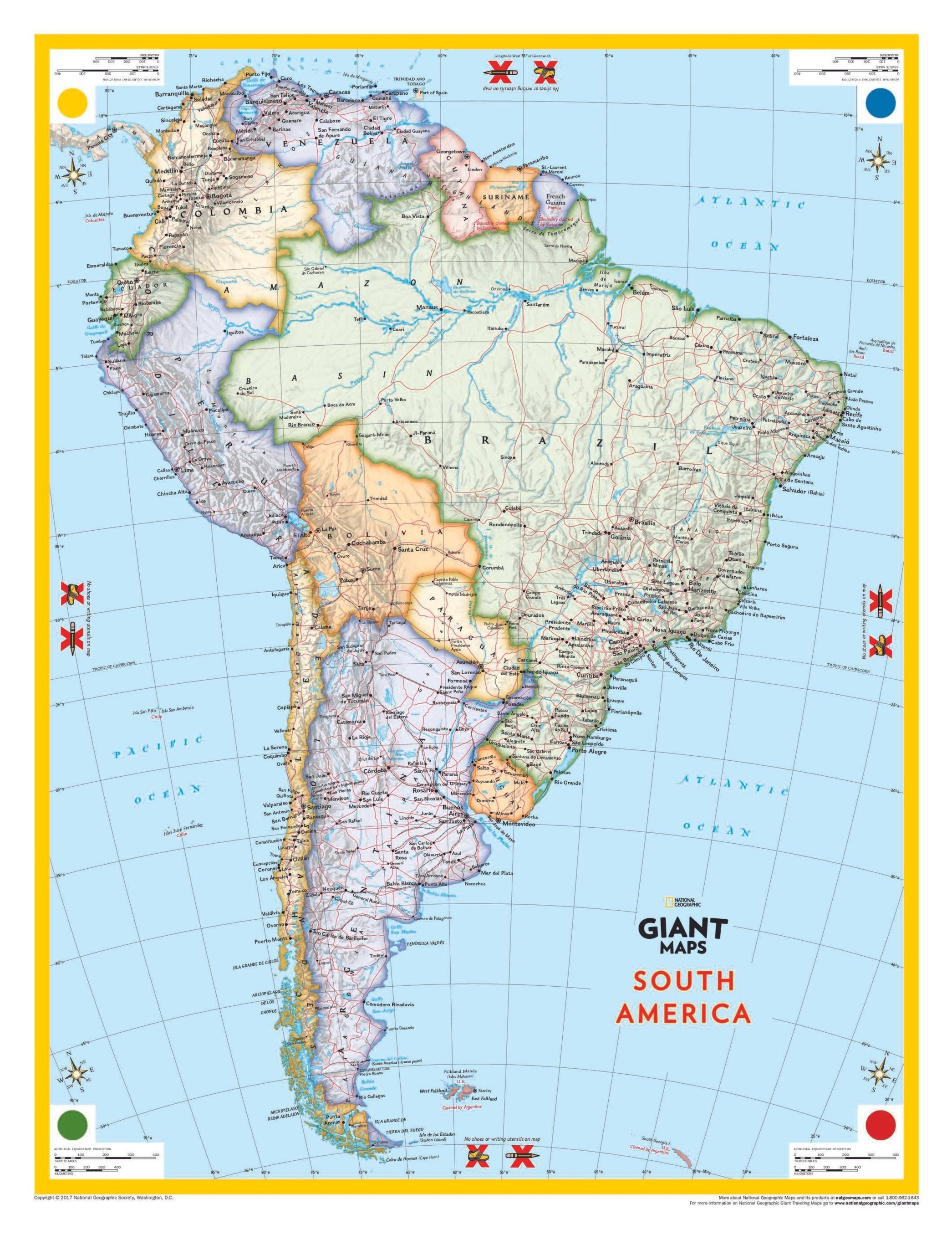 South America Giant Map — OKAGE