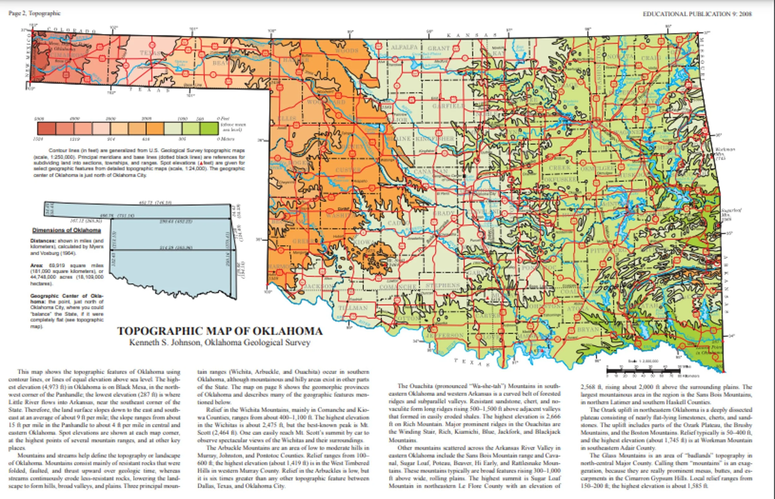 Oklahoma Elevation Map