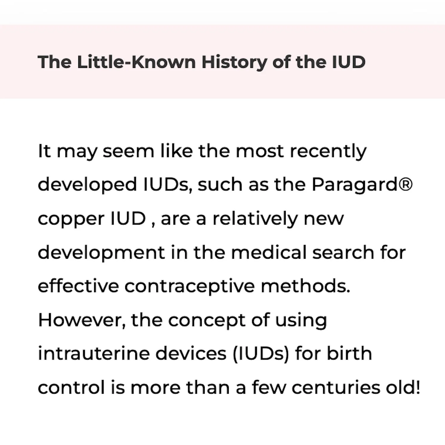 Little Known History of the IUD — IUD Awareness