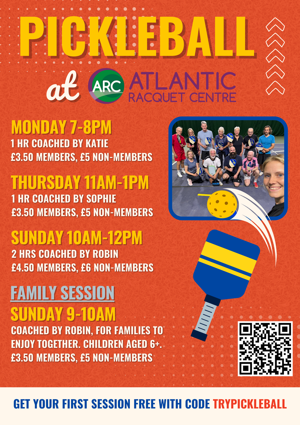 Pickleball — Atlantic Racquet Centre - Bideford, North Devon.
