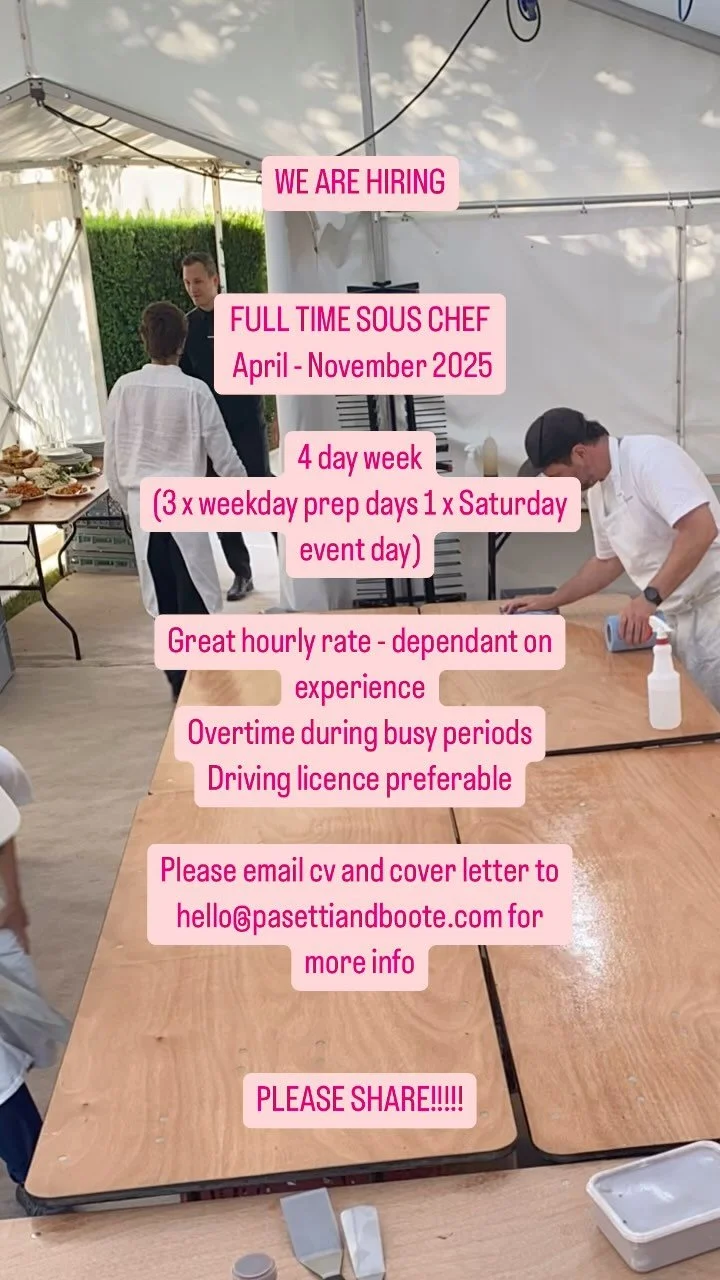 Pasetti and Boote | Catering | Weddings | Parties | Private chefs