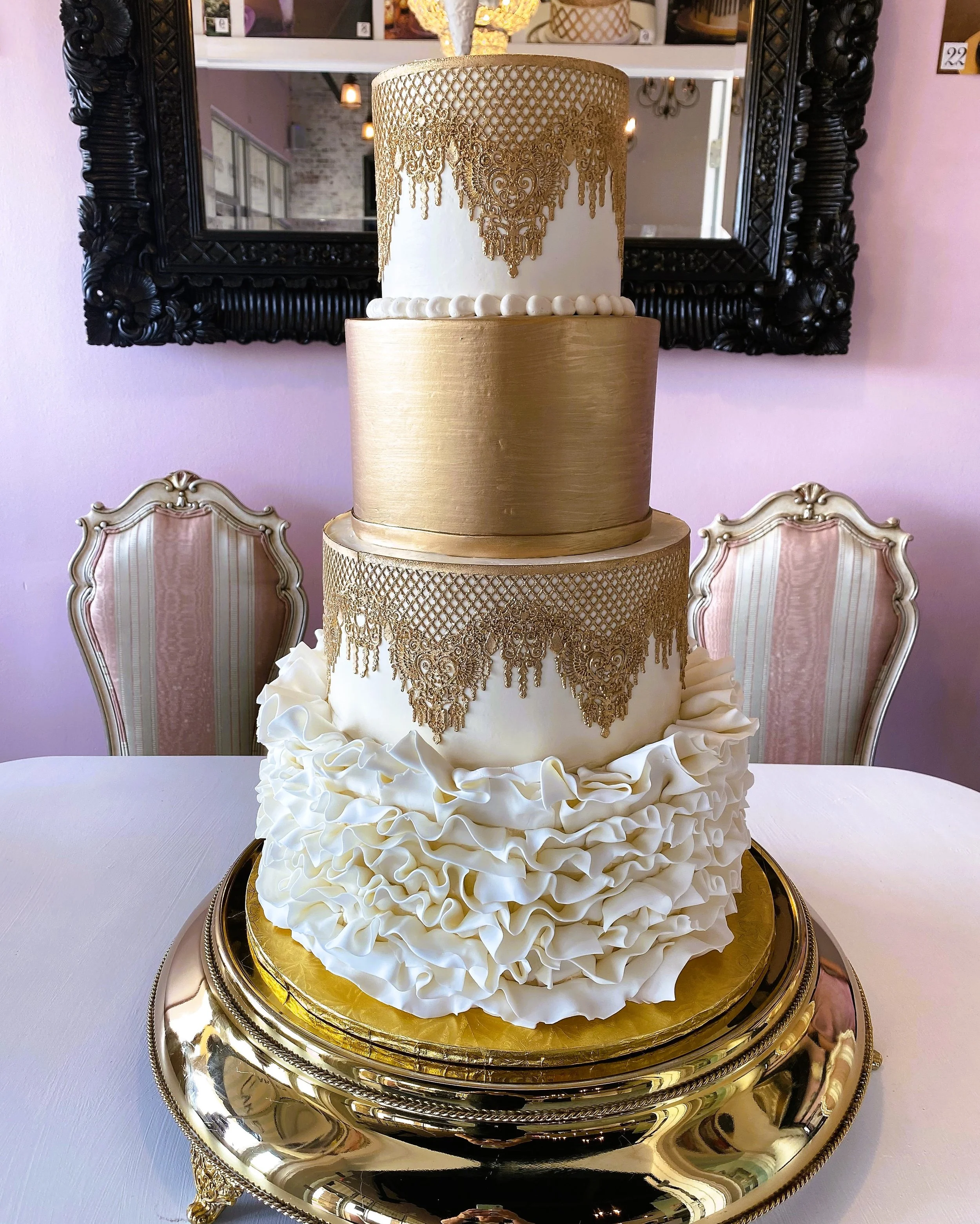 Gold Wedding Cake Lace