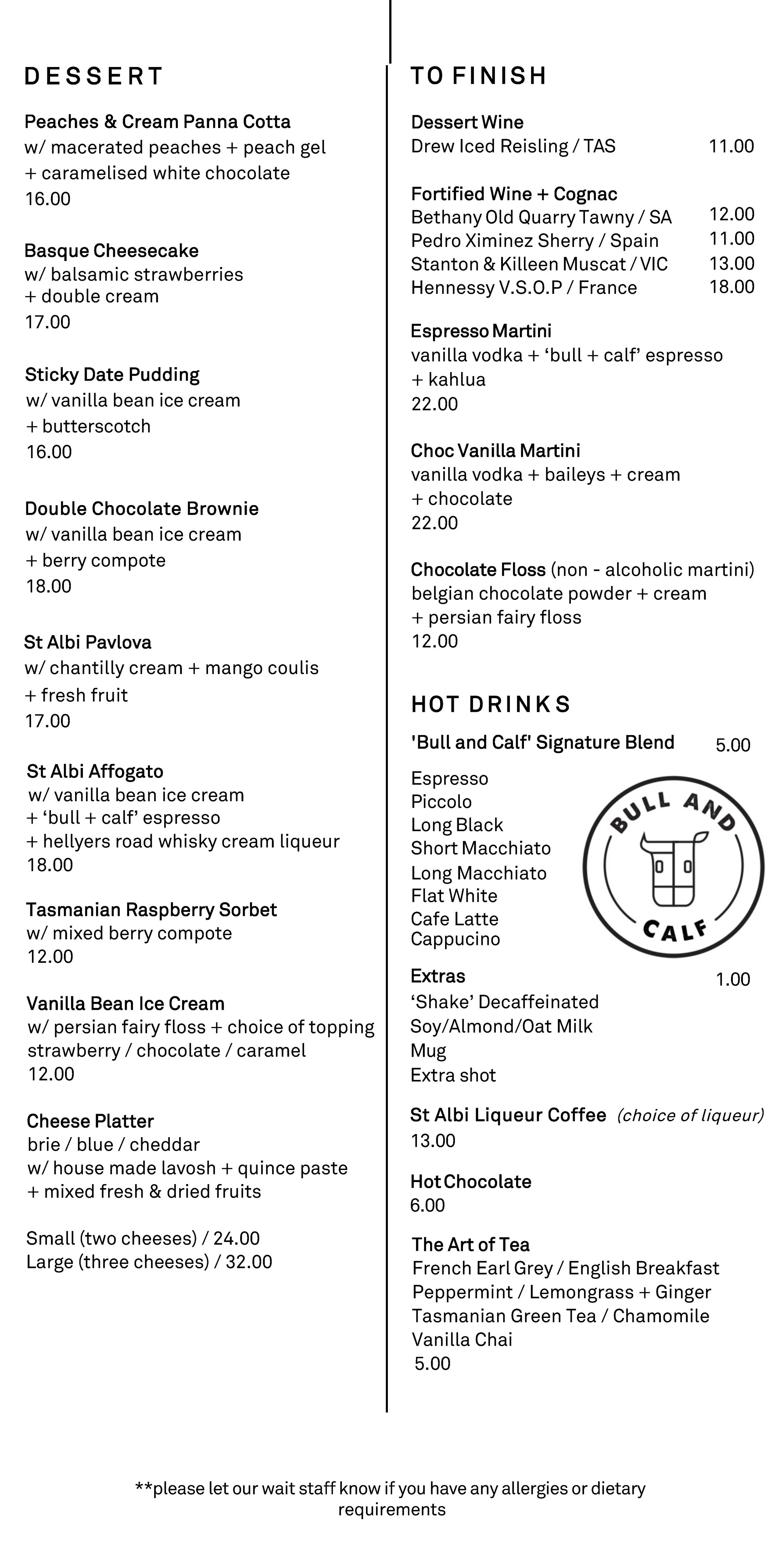 A La Carte — ST. ALBI