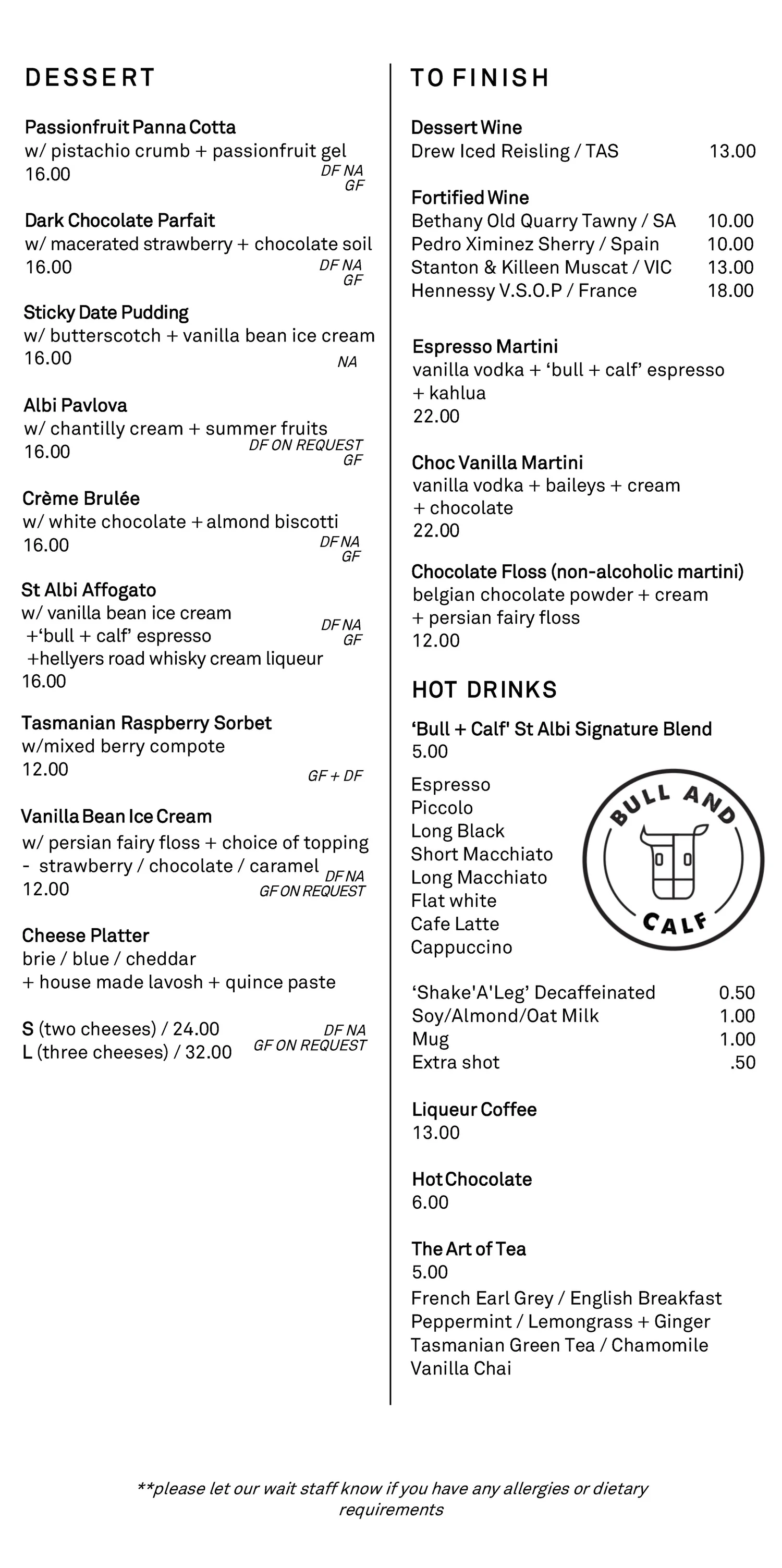 A La Carte — ST. ALBI