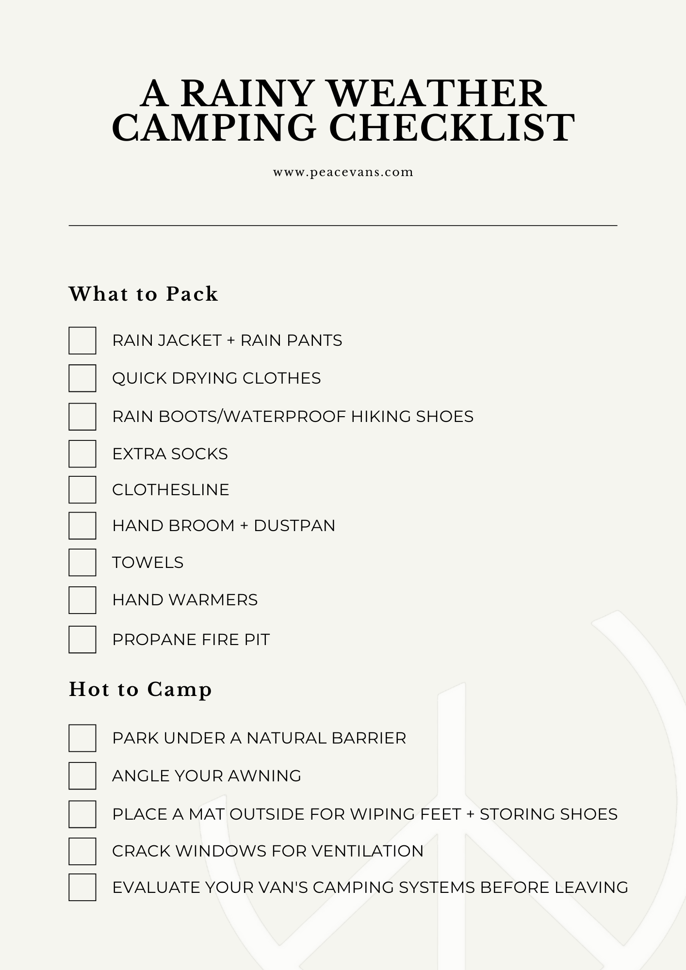 Camping In The Rain Checklist at Arthur Lawrence blog