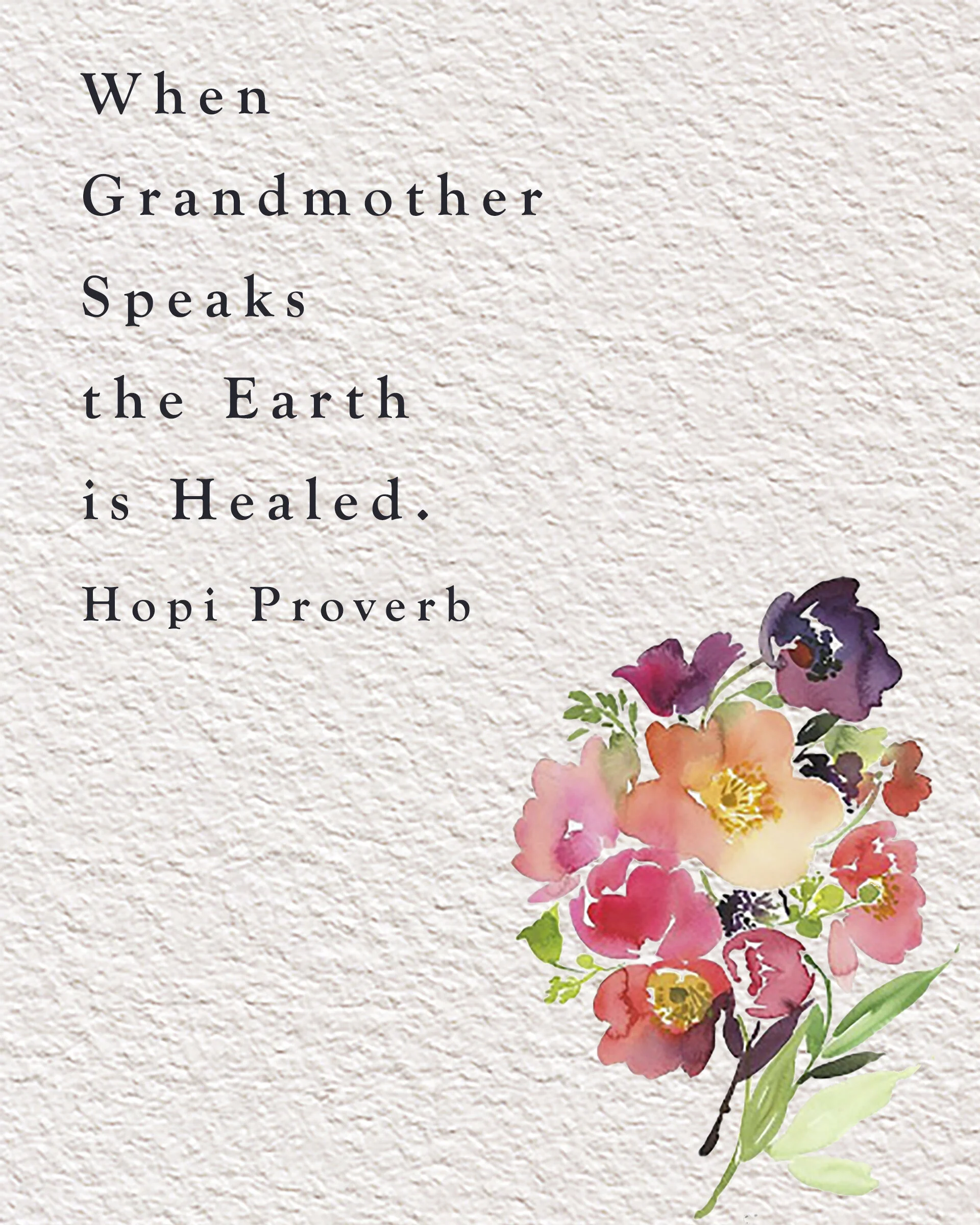 HOPI PROVERB "When Grandmother Speaks, the Earth is Healed" Framed ...