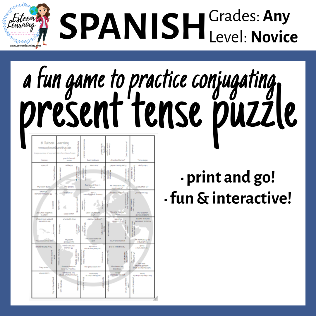 Spanish Present Tense Puzzle Game — Esteem Learning LLC