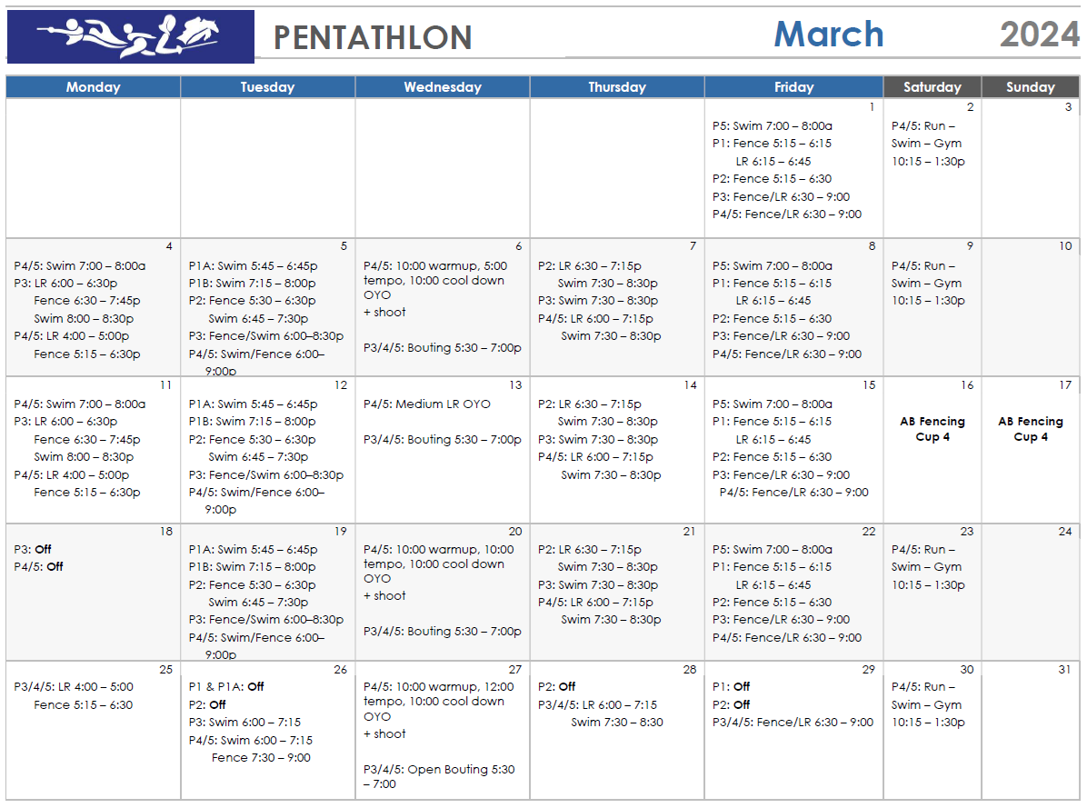February Mini-Pent — Ares Pentathlon & Fencing Club