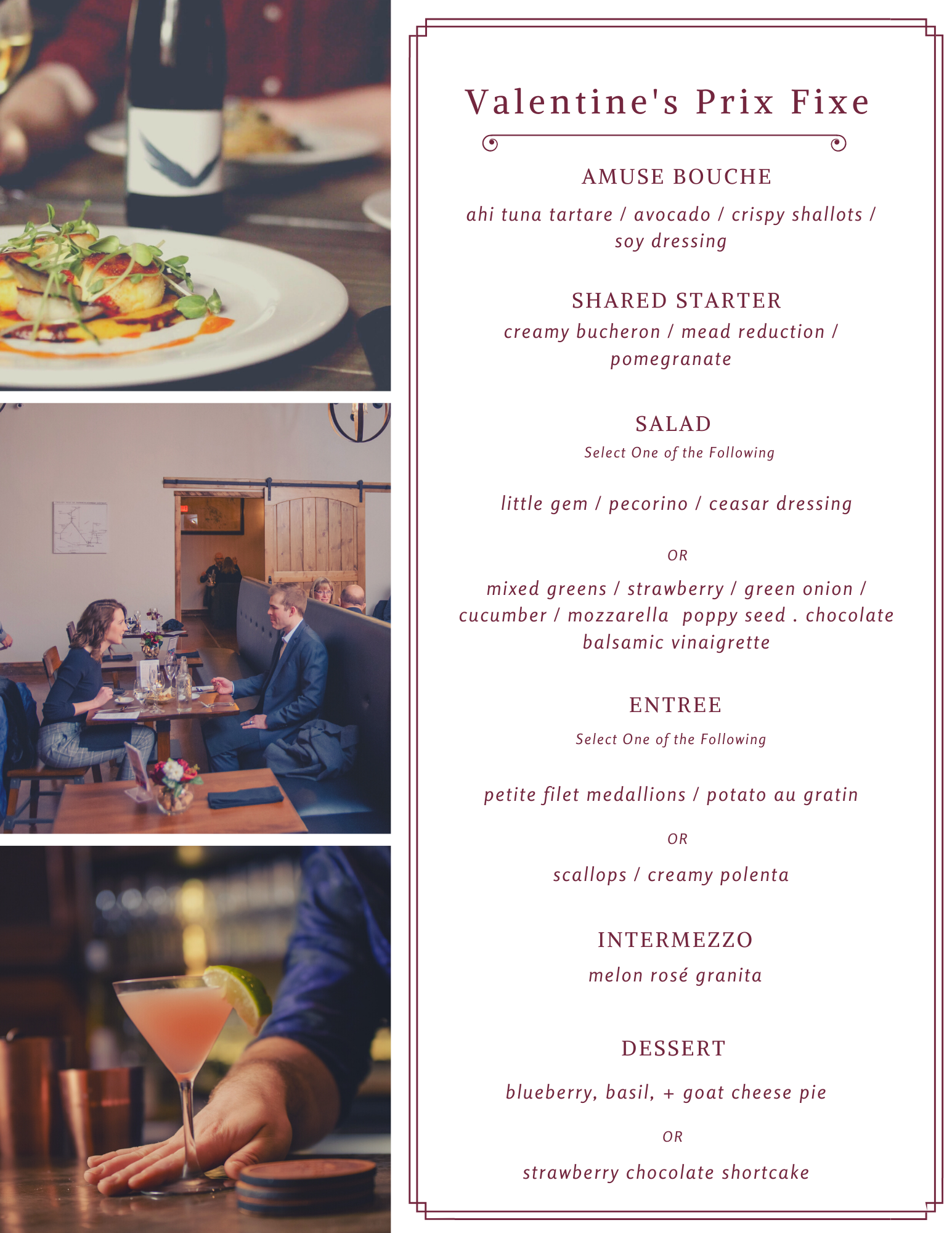 VALENTINE'S PRIX FIXE DINNER — JAT | CCC