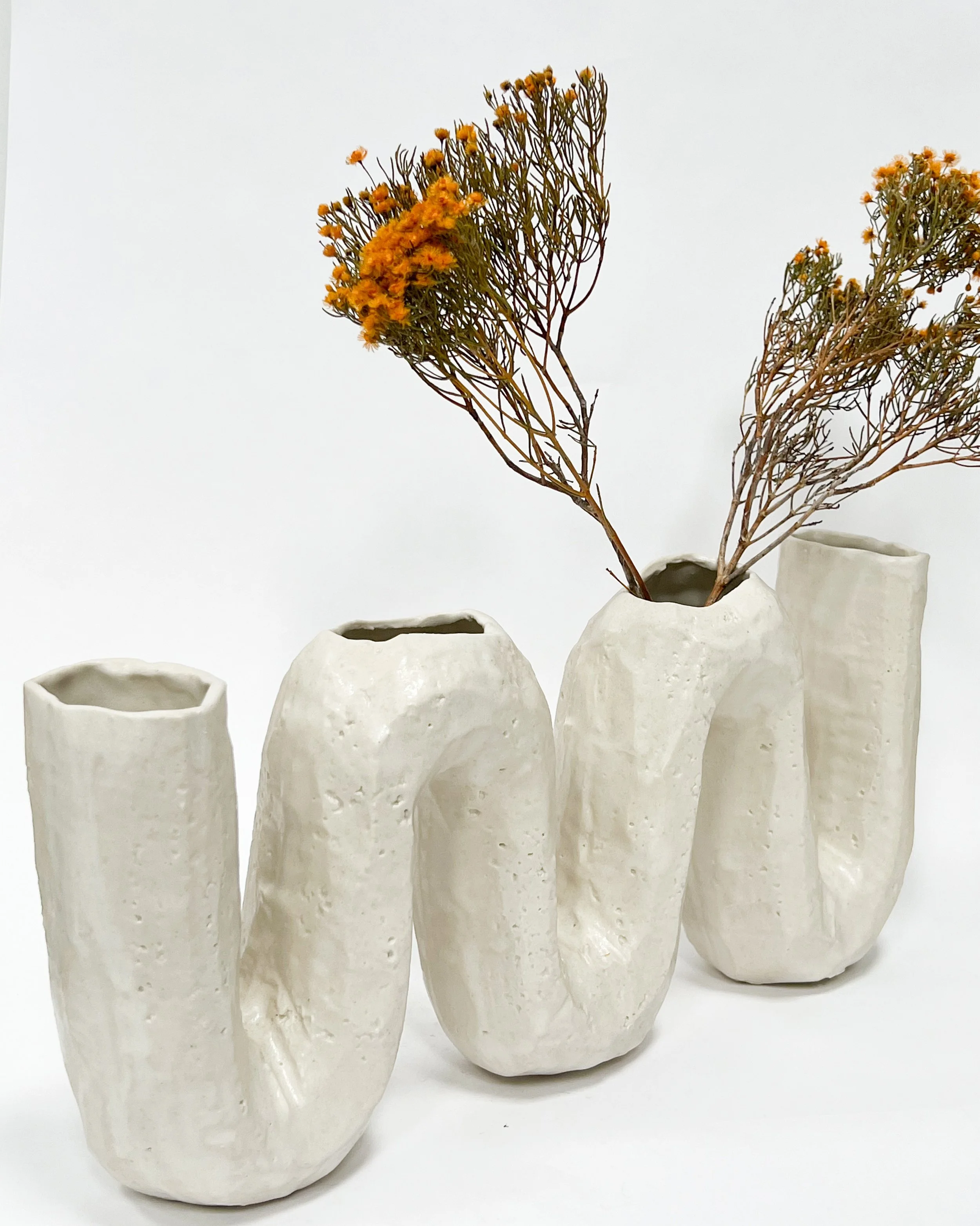 Drip edge folded vase #1 (large, white) — Stockroom Kyneton Gallery ...