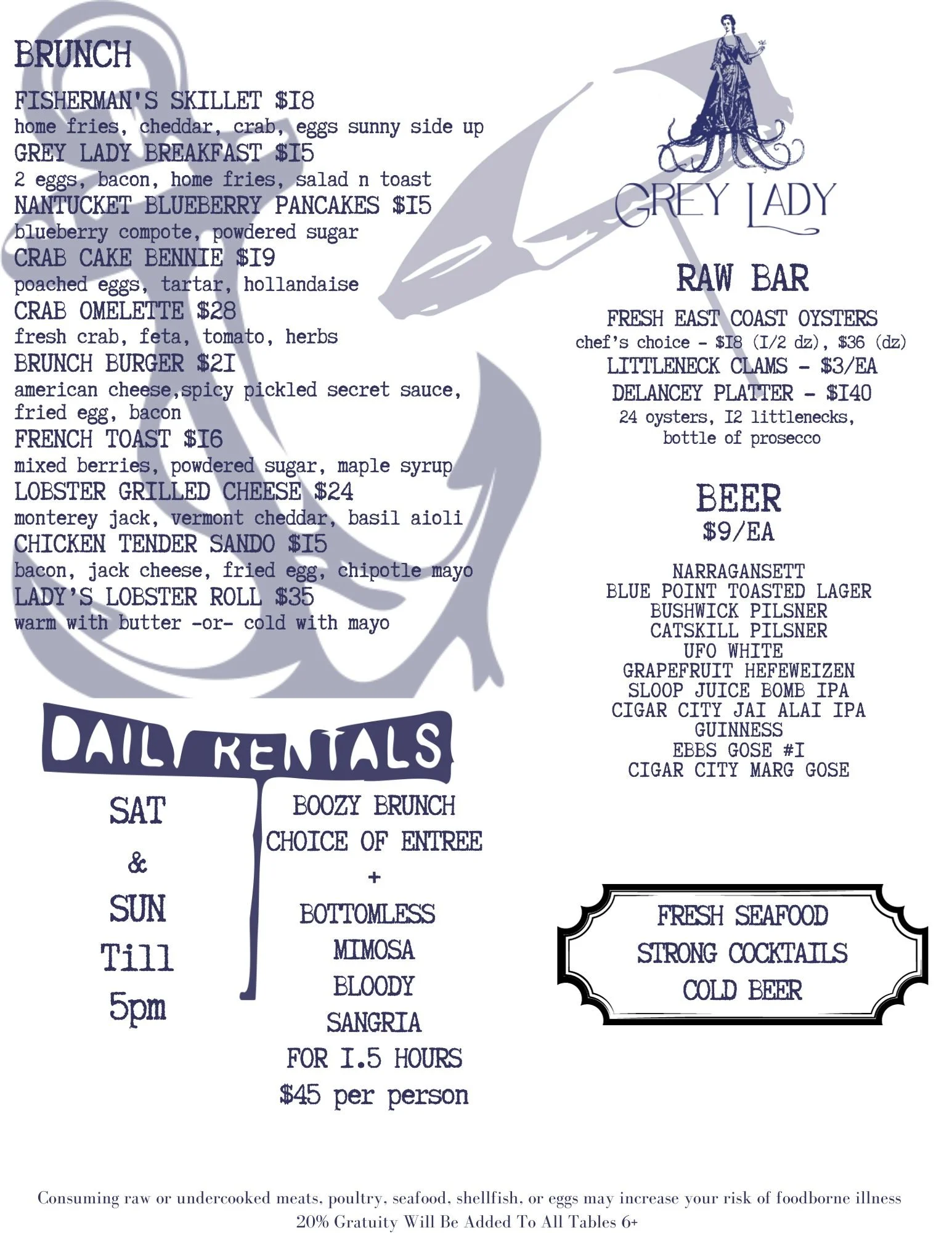 Dinner — Grey Lady