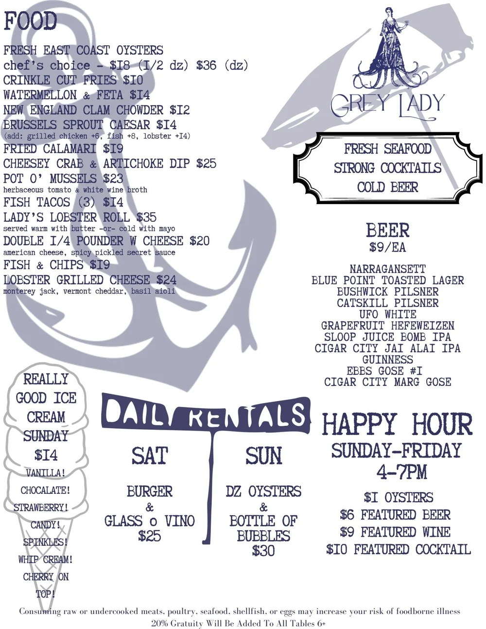 Dinner — Grey Lady